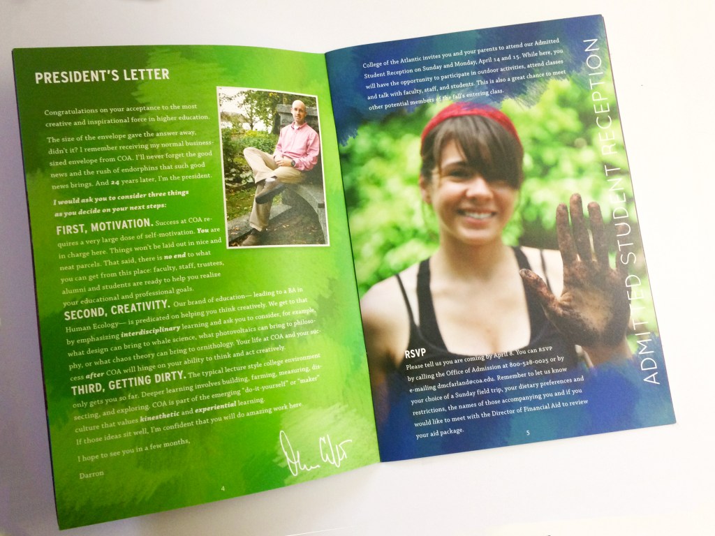 COA Admitted Student Booklet | Porcupine Design | Porcupine Design